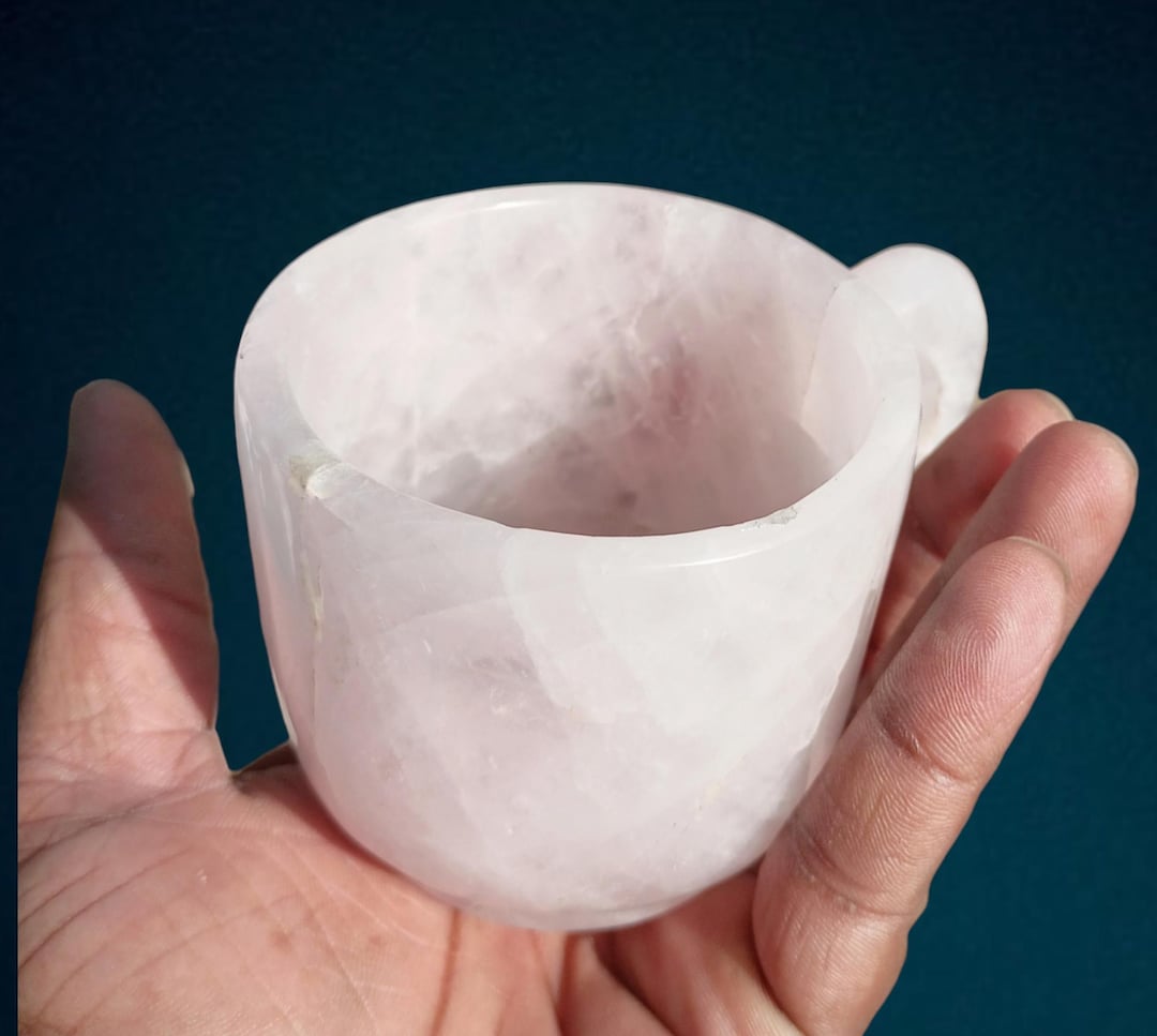 Natural Rose Quartz Coffee Cup or Tea Cup - Etsy