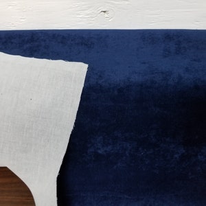 VELVET Fabric -midnight Blue Color , Upholstery Fabric, - 54" Width ...