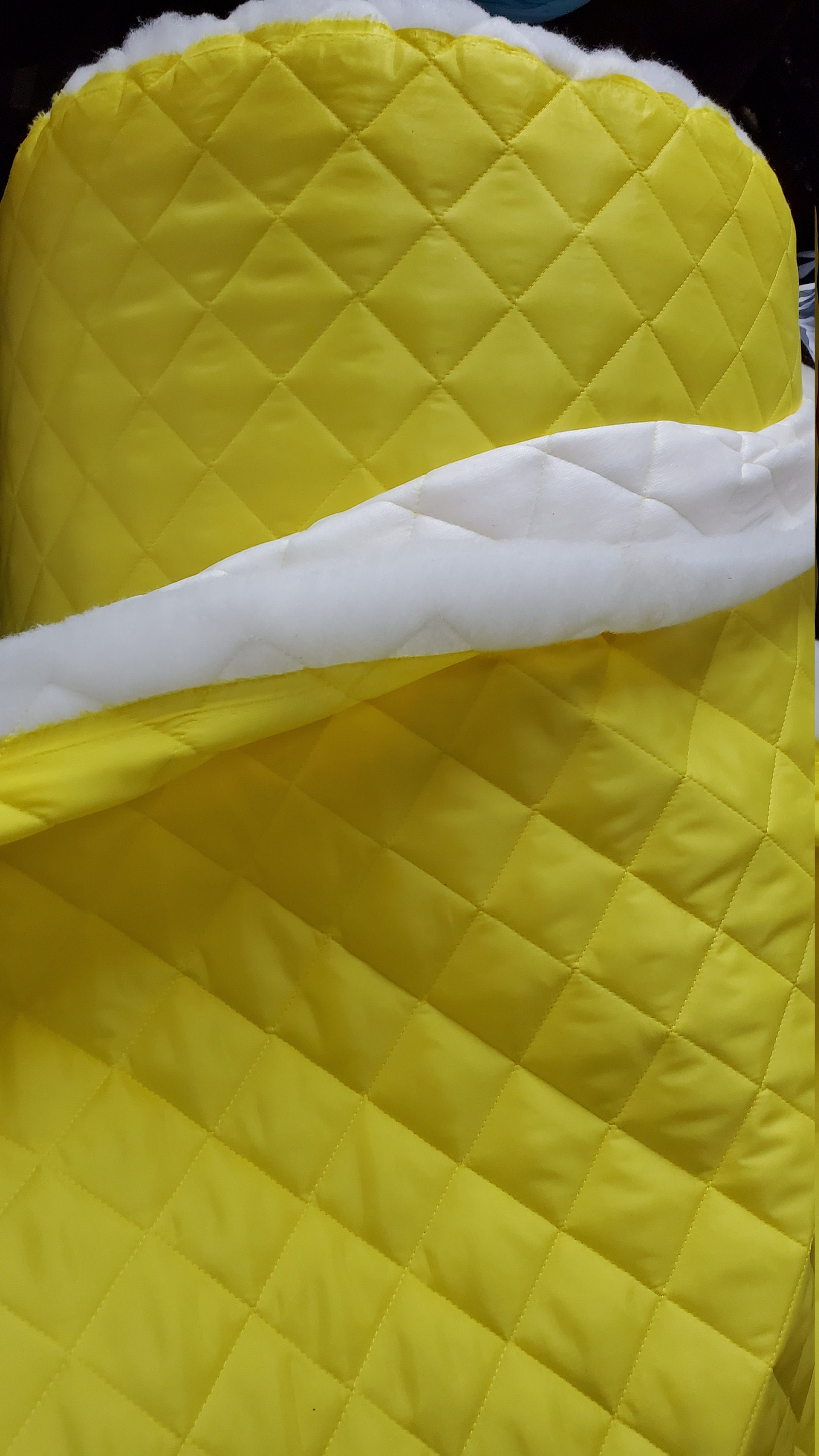 Quilted Fabric Polyester Quilted Padded Lining Fabric Yellow - Etsy