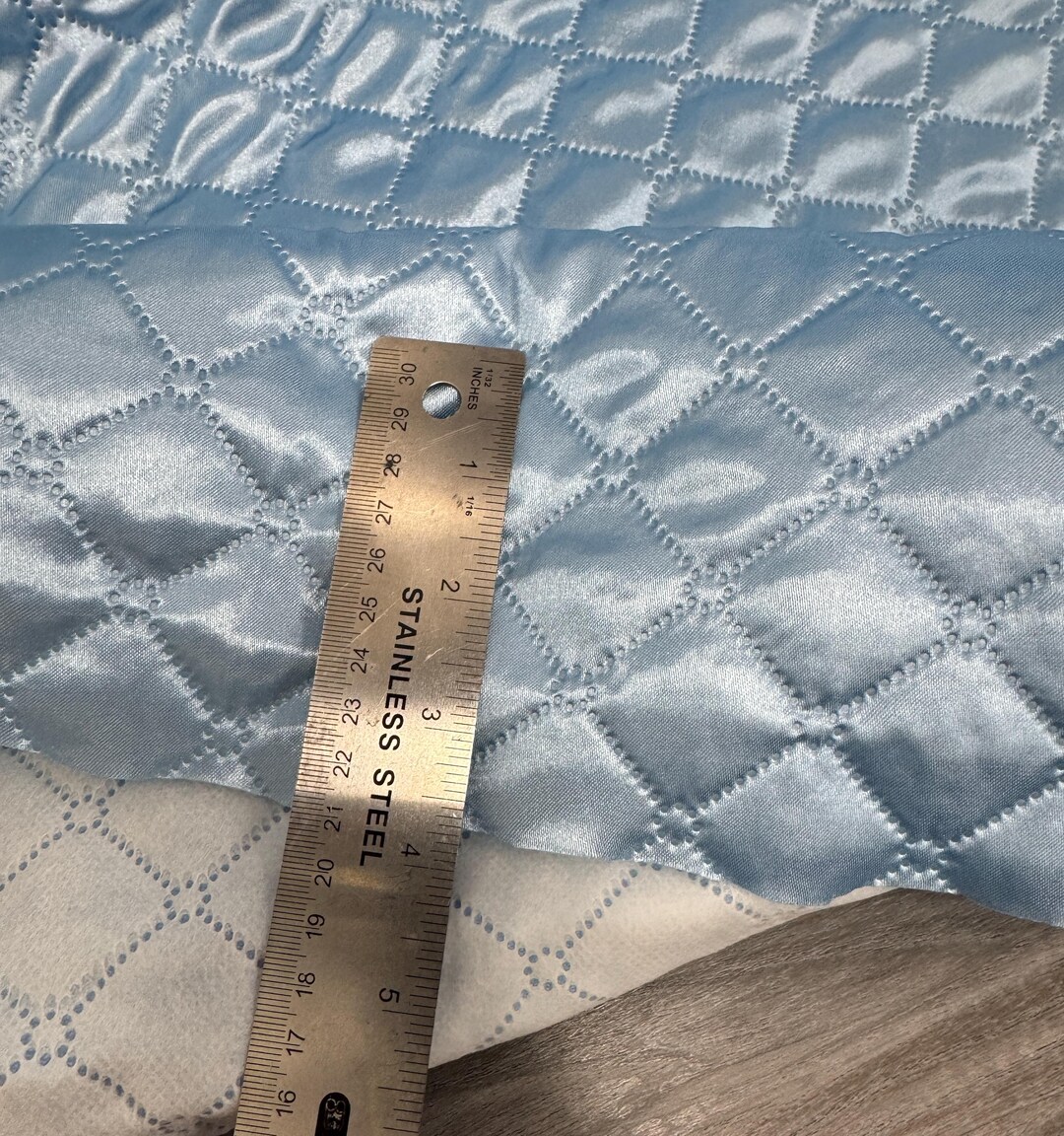 Polyester Quilted Padded Lining Fabric Baby Blue, 60" Wide, Sold by ...