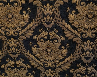 Black Damask Fabric - Etsy