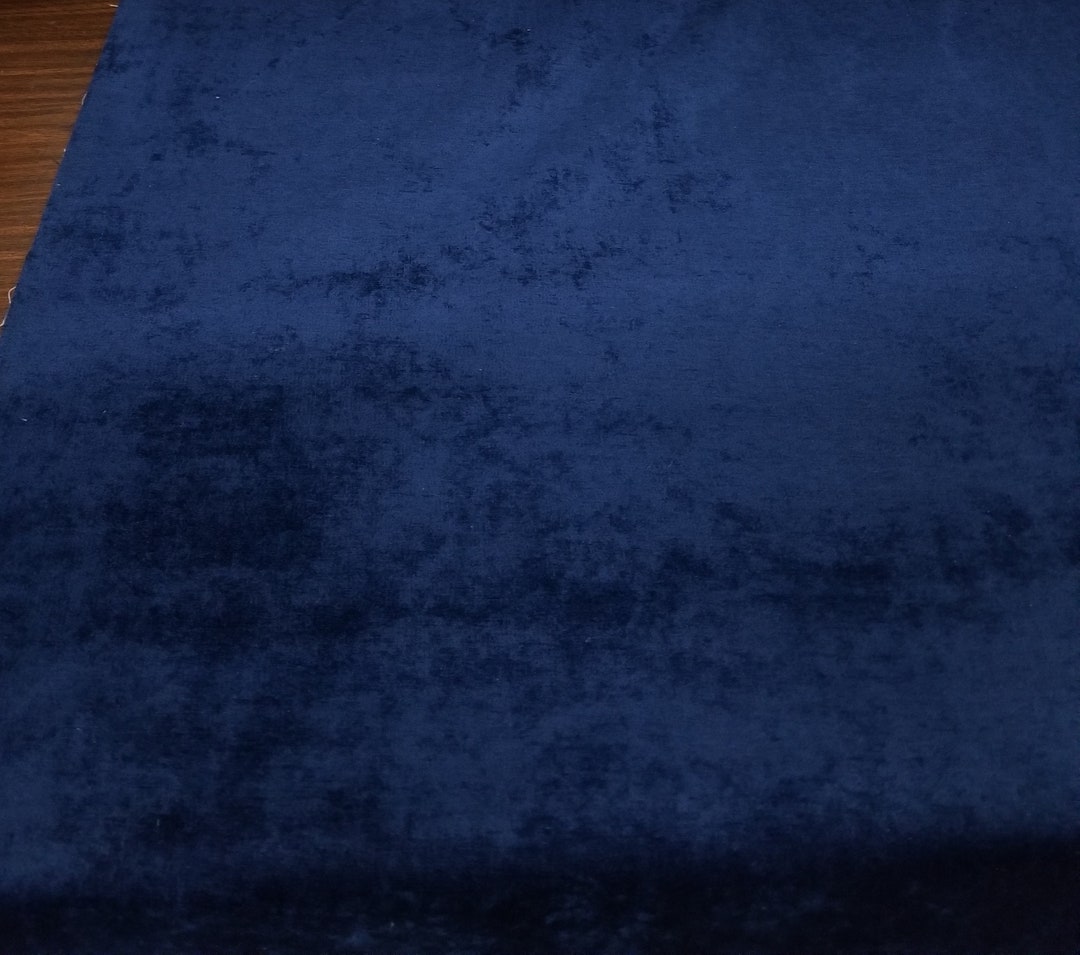 VELVET Fabric -midnight Blue Color , Upholstery Fabric, - 54" Width ...