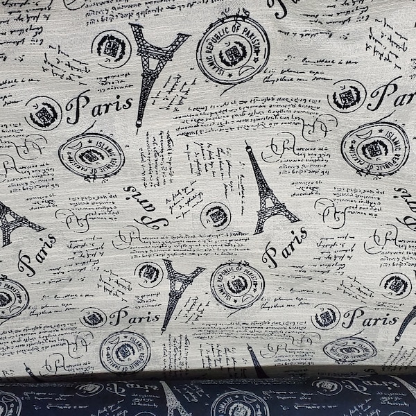 French Script Fabric - Etsy UK