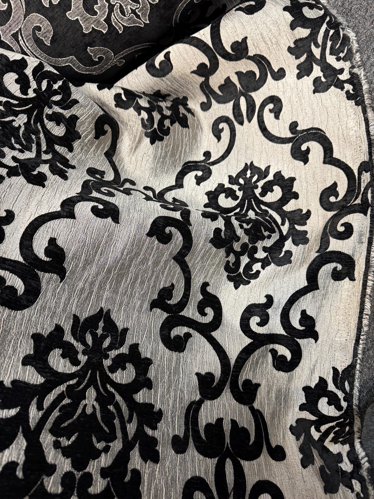 Chenille BAROQUE UPHOLSTERY Fabric Jacquard Damask, 58" Wide ,color ...