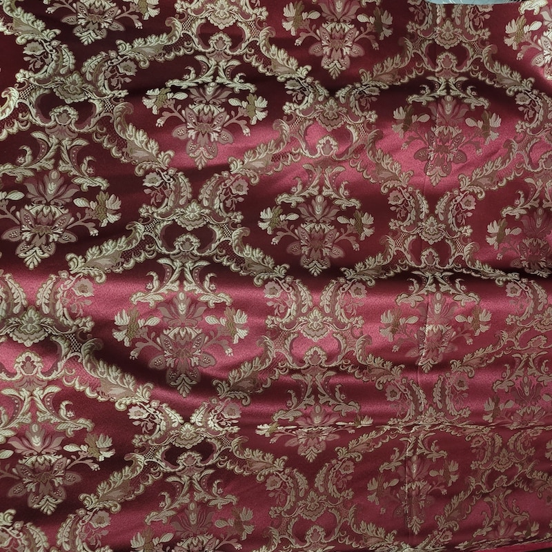Bordeaux Jacquard Fabric - Etsy