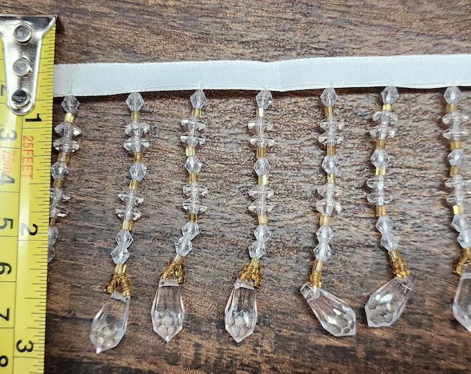 Beaded Trim Fringe 4'' L, W/gimp Top Sold by the Yard Purple Y Brand ...