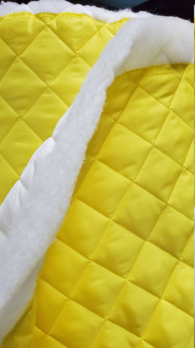 Quilted Fabric Polyester Quilted Padded Lining Fabric Yellow - Etsy