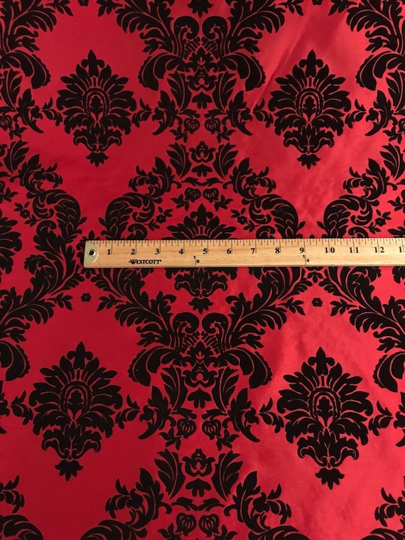 Red And Black Damask Fabric