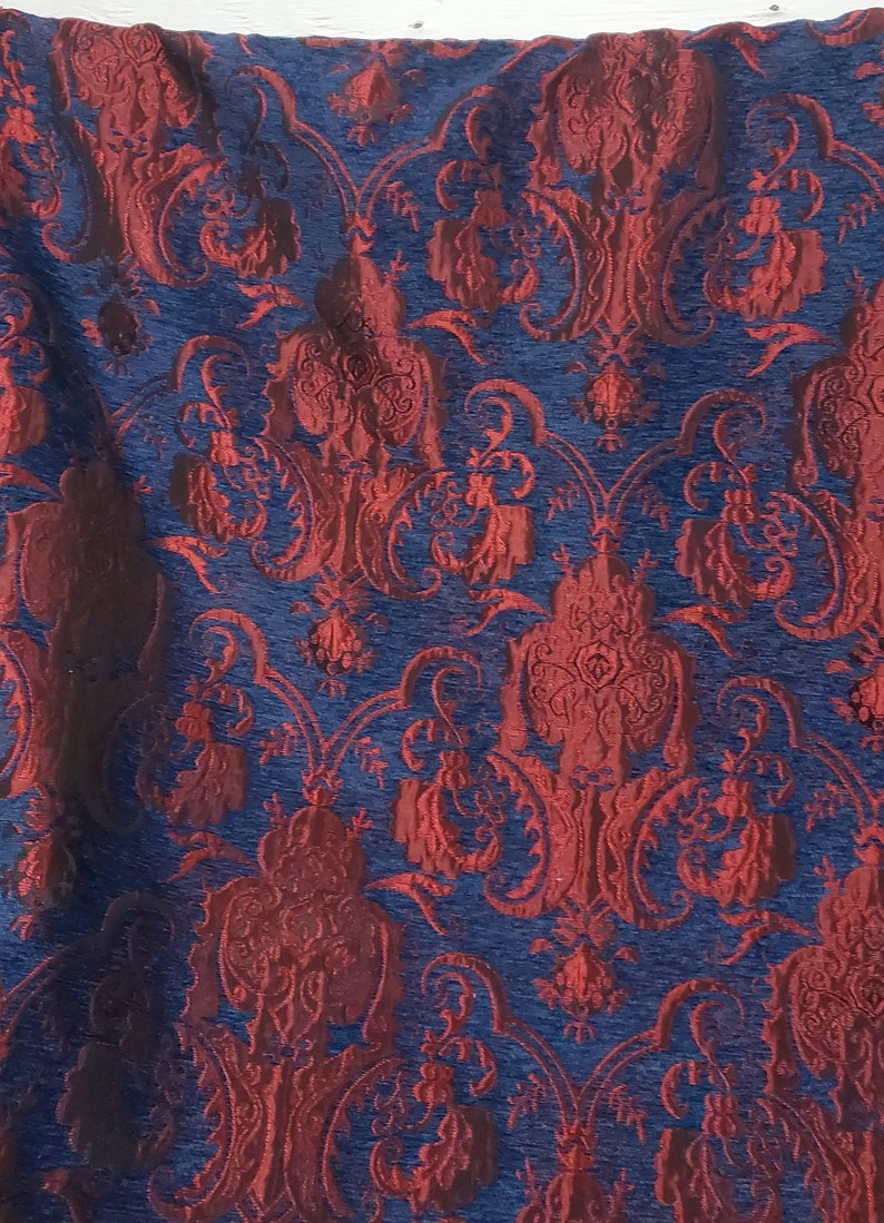 Chenille BAROQUE UPHOLSTERY Fabric Jacquard Damask, 58" Wide ,color ...