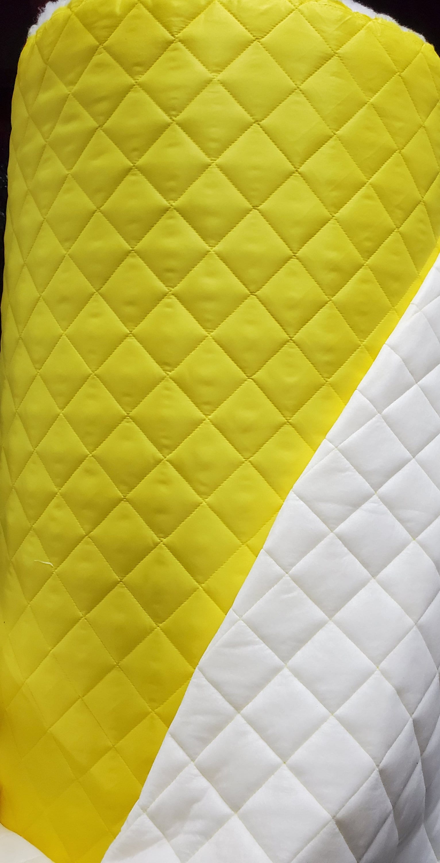 Quilted Fabric Polyester Quilted Padded Lining Fabric Yellow - Etsy