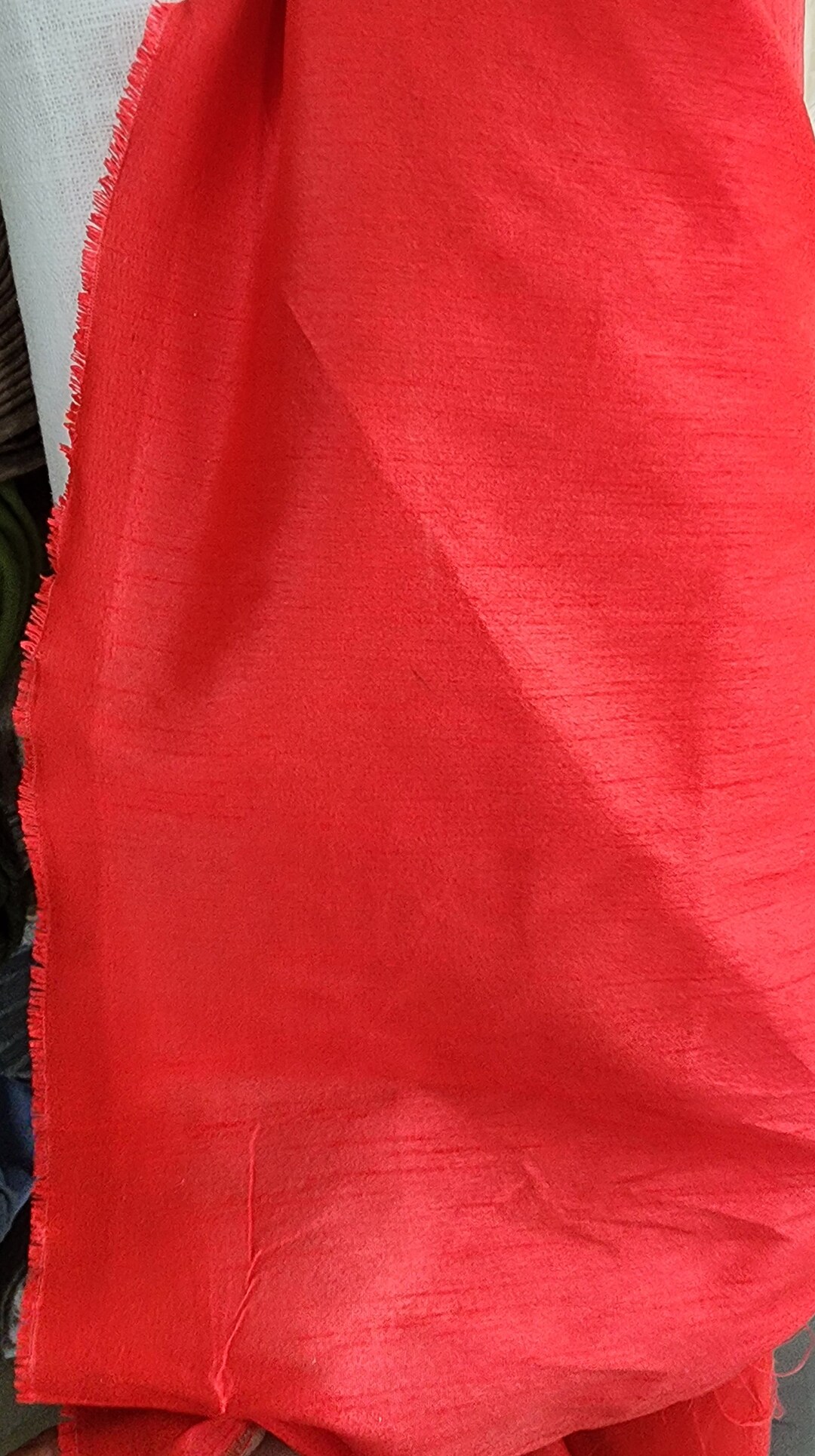 58" Faux Dupioni Silk Red Color, Shantung Dupioni Faux Silk Fabric per ...