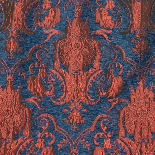 Blue Red Upholstery Fabric - Etsy