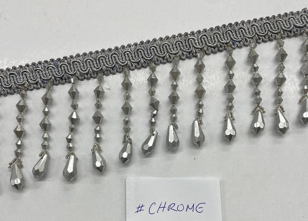 Braided Hanging Beads, Color Chrome, Tassel Trim Fringe Fabric Ribbon ...