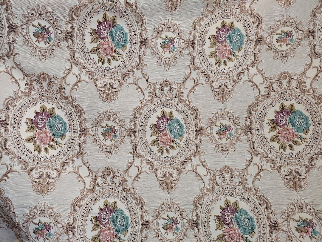 Vintage Medallion Chenille Tapestry Upholstery Fabric High Quality ...