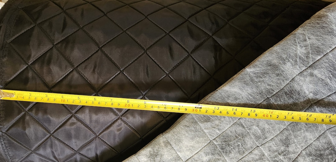 Quilted Fabric, Polyester Quilted Padded Lining Fabric Black, 3", Sold ...