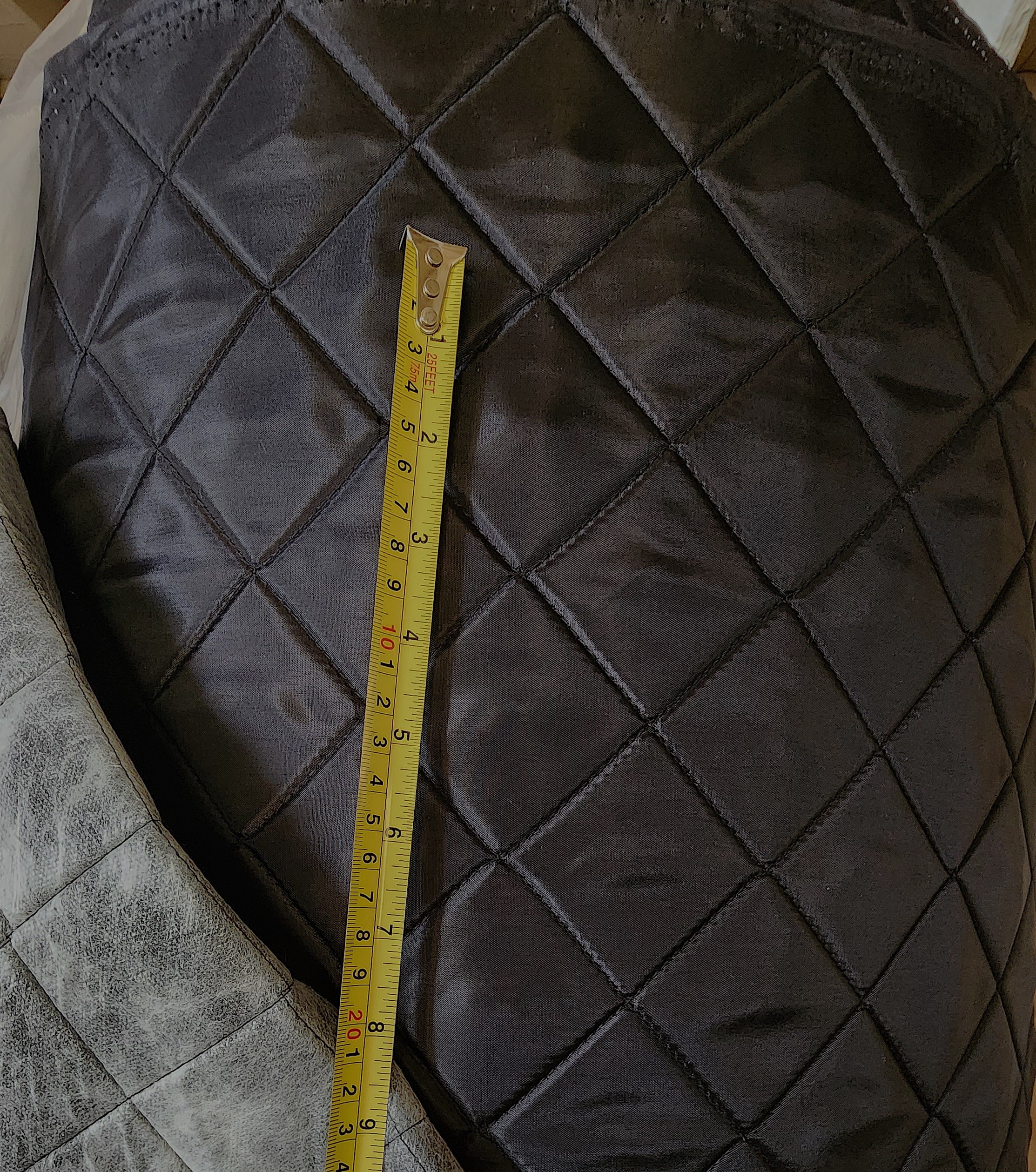 Quilted Fabric, Polyester Quilted Padded Lining Fabric Black, 3", Sold ...