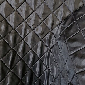 Quilted Fabric, Polyester Quilted Padded Lining Fabric Black, 3", Sold ...