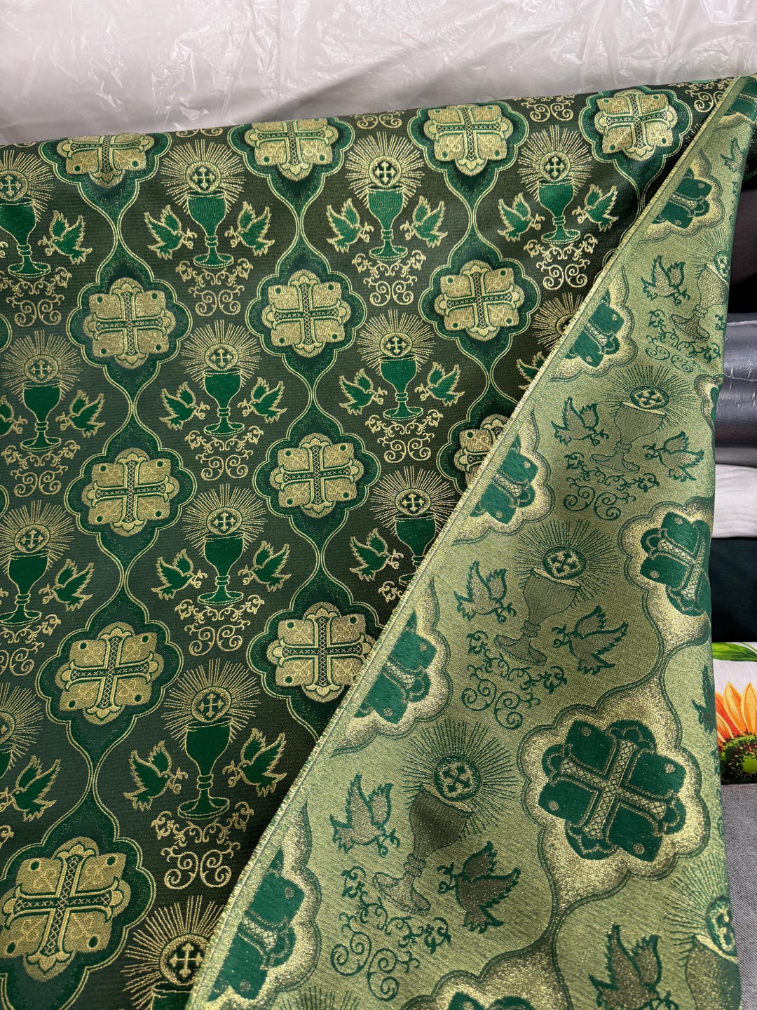 Liturgical Brocade,church Gorgeous Cross Acetate Brocade Fabric Cross ...