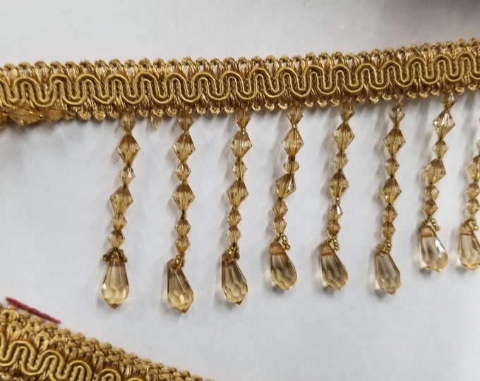 Beaded Trim Fringe 4'' L, W/gimp Top Sold by the Yard - Purple Y Brand ...