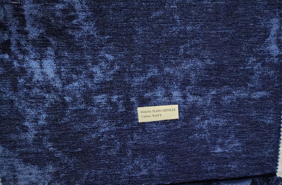 Dark Blue Chenille Fabric