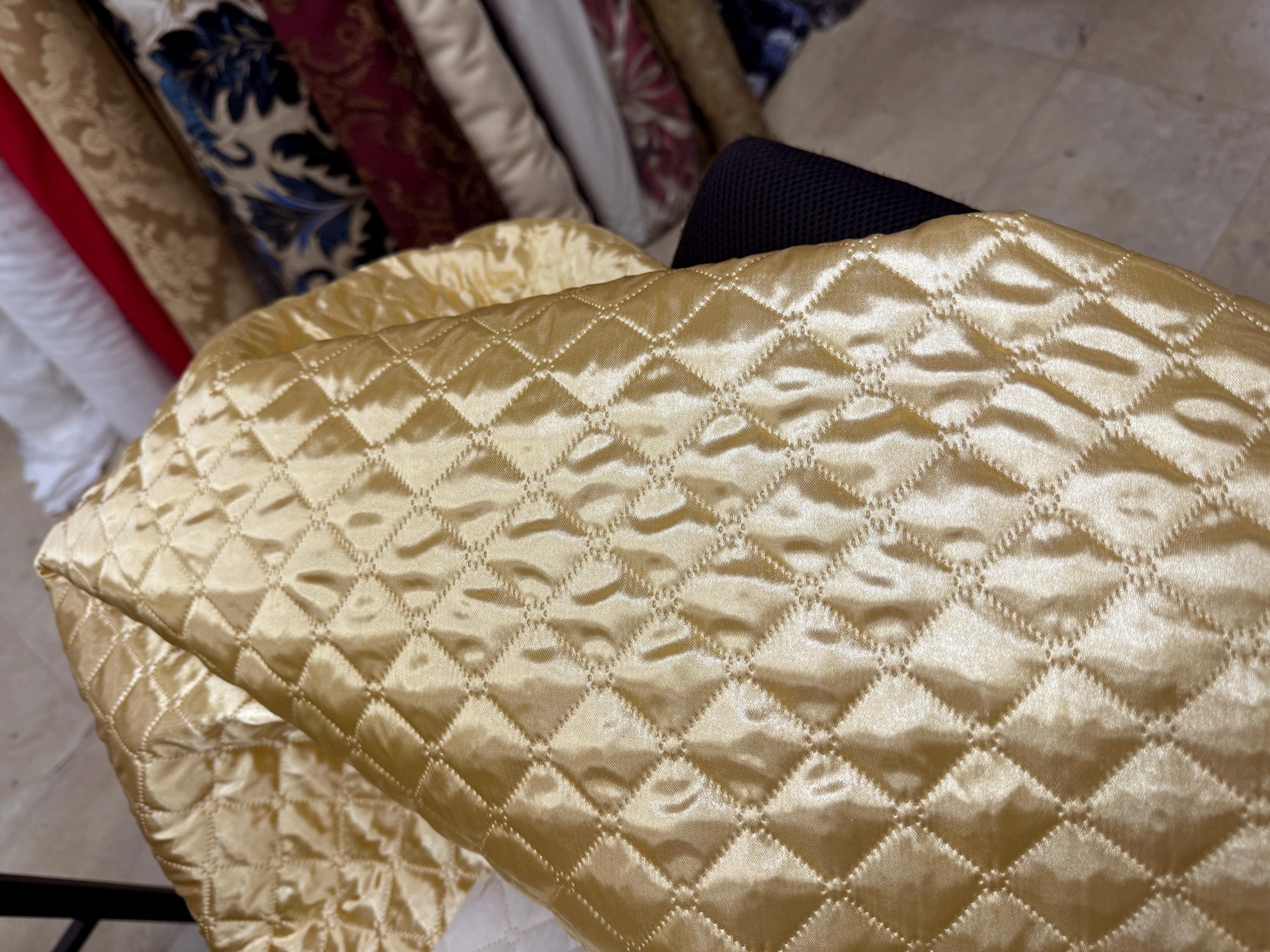 Polyester Quilted Padded Lining Fabric Light Gold Color, Sold by Yard ...