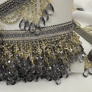 Beaded Trim Fringe 4'' L W/gimp Top Sold by the Yard - Etsy Australia