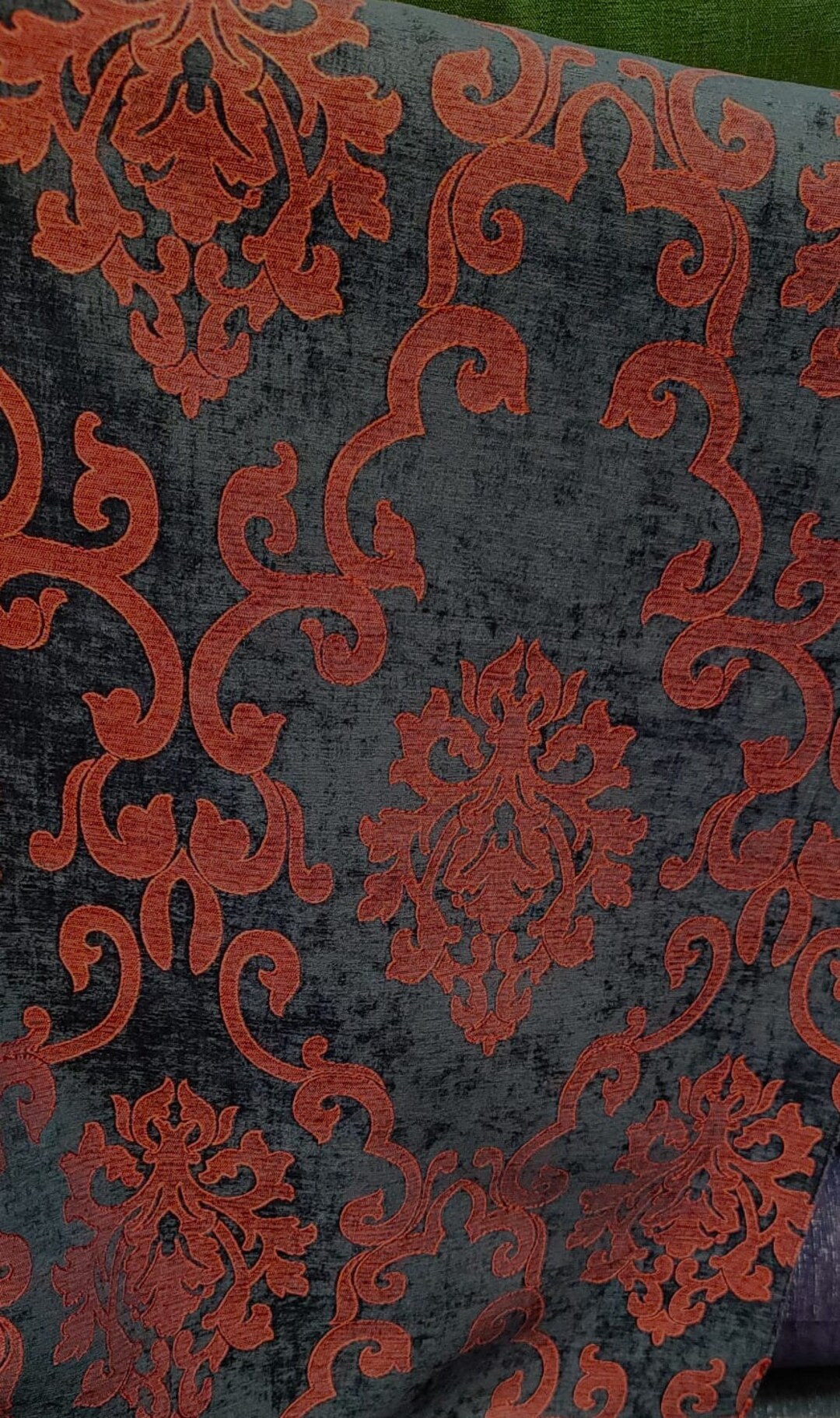 Chenille BAROQUE UPHOLSTERY Fabric Jacquard Damask, 58" Wide ,color ...