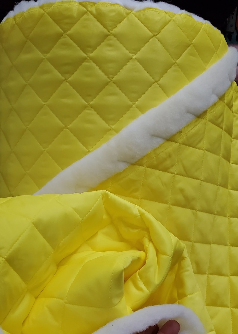 Quilted Fabric Polyester Quilted Padded Lining Fabric Yellow - Etsy