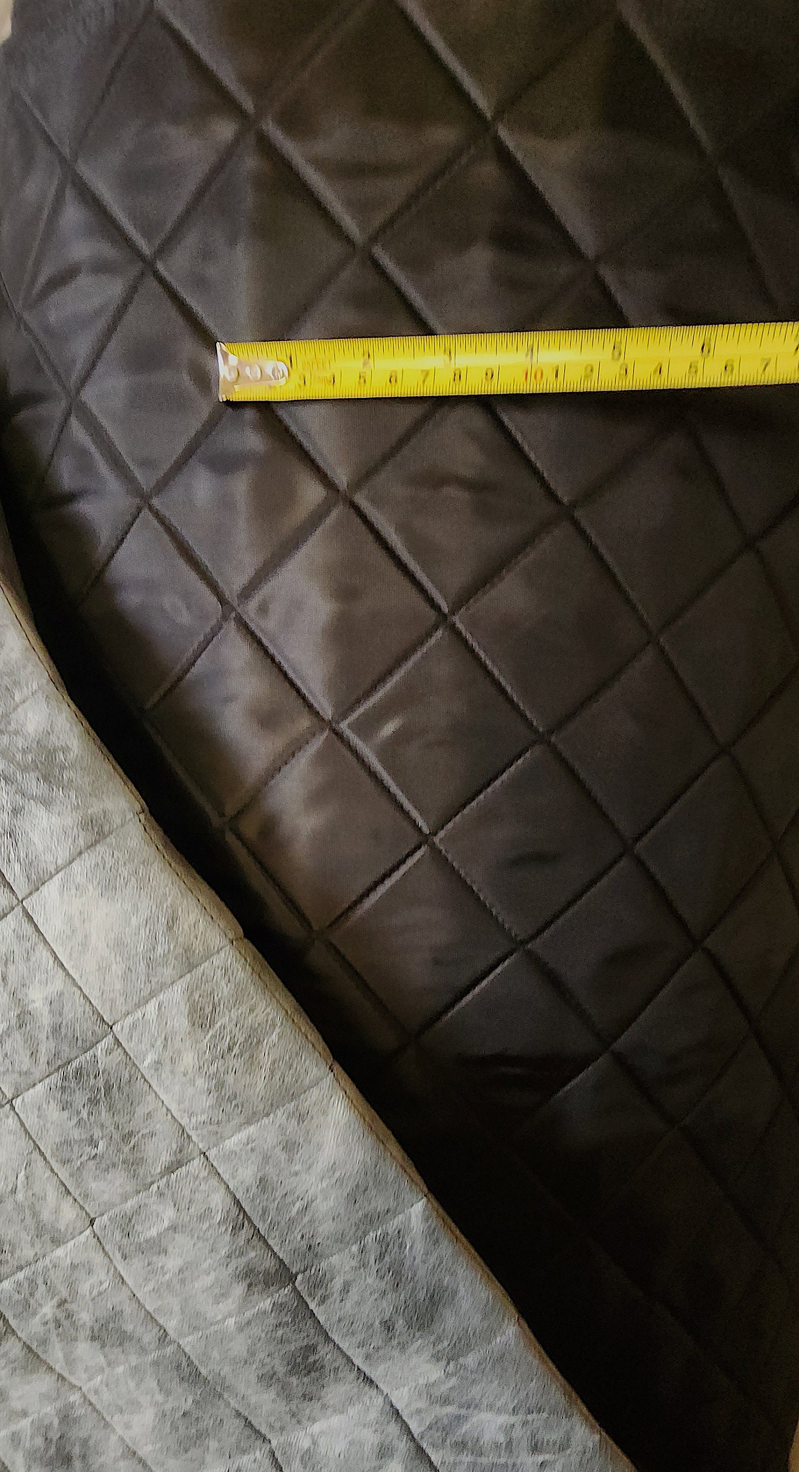 Quilted Fabric, Polyester Quilted Padded Lining Fabric Black, 3", Sold ...
