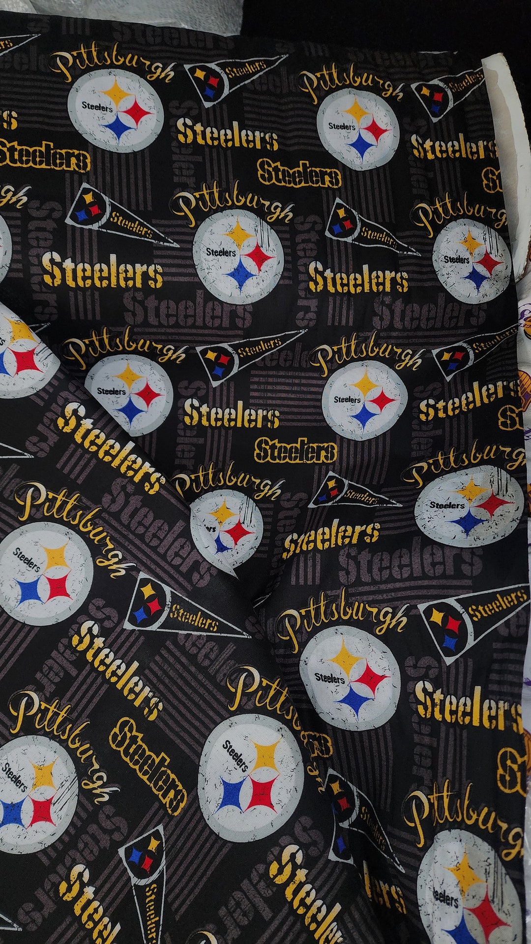 Fabric Traditions, Steelers Pittsburgh ,MLB , Cotton Fabric, 44" Wide ...