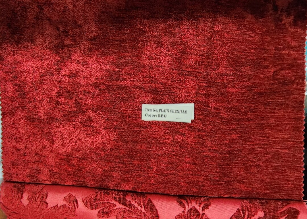 Chenille Upholstery Fabric, Color Red , 58" Wide, Sold by Yard - Etsy