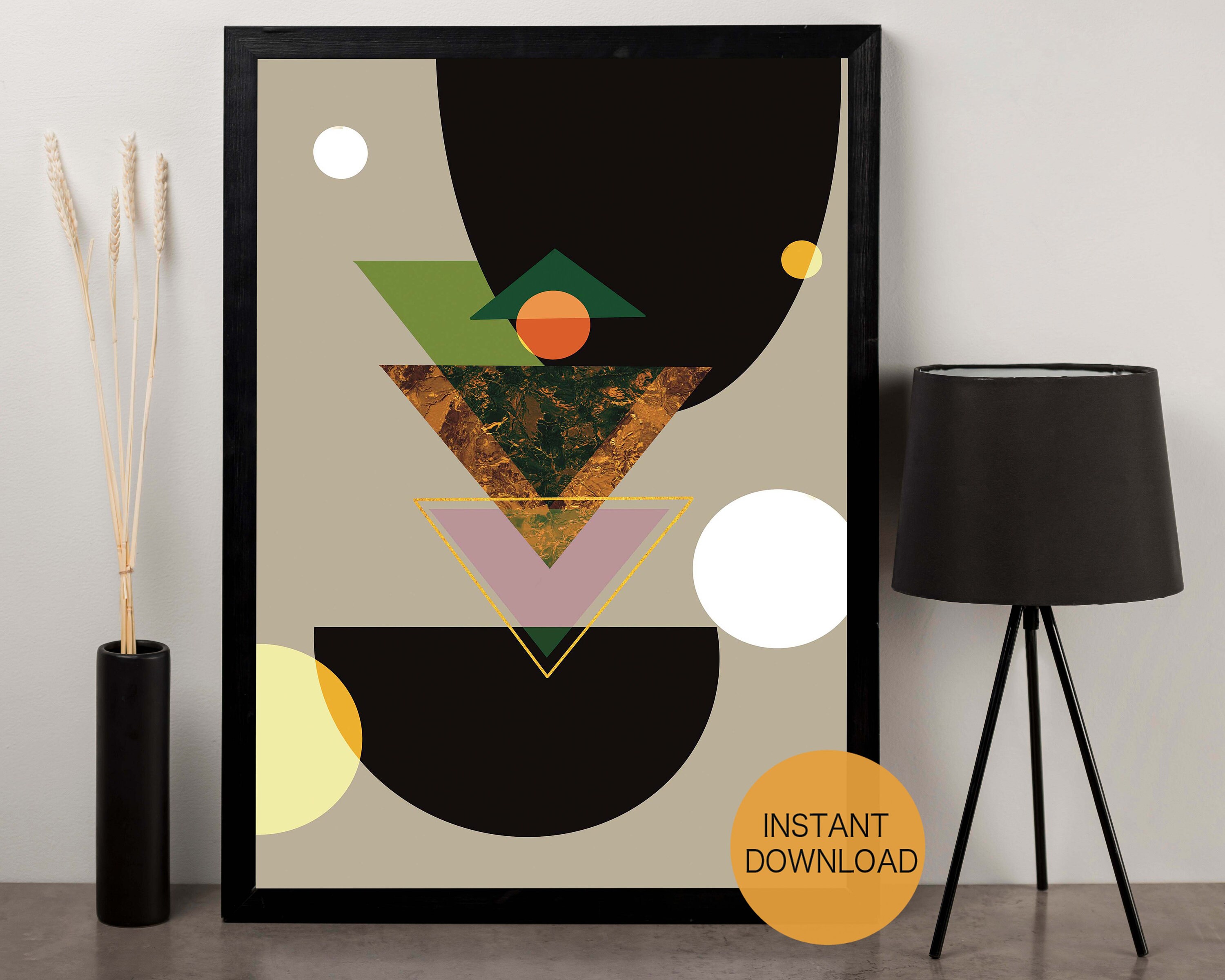 Semi Circle Wall Art Prints Reverse Triangle Art Print Black - Etsy