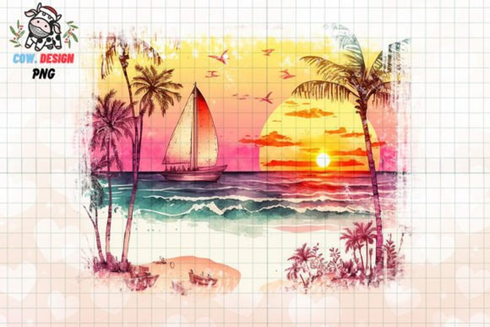 Beach Sunset Sublimation, Svg Bundle, Designs Bundle, Beach Svg, Ocean ...