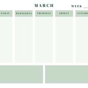 Modern Weekly Planning Calendar - Etsy