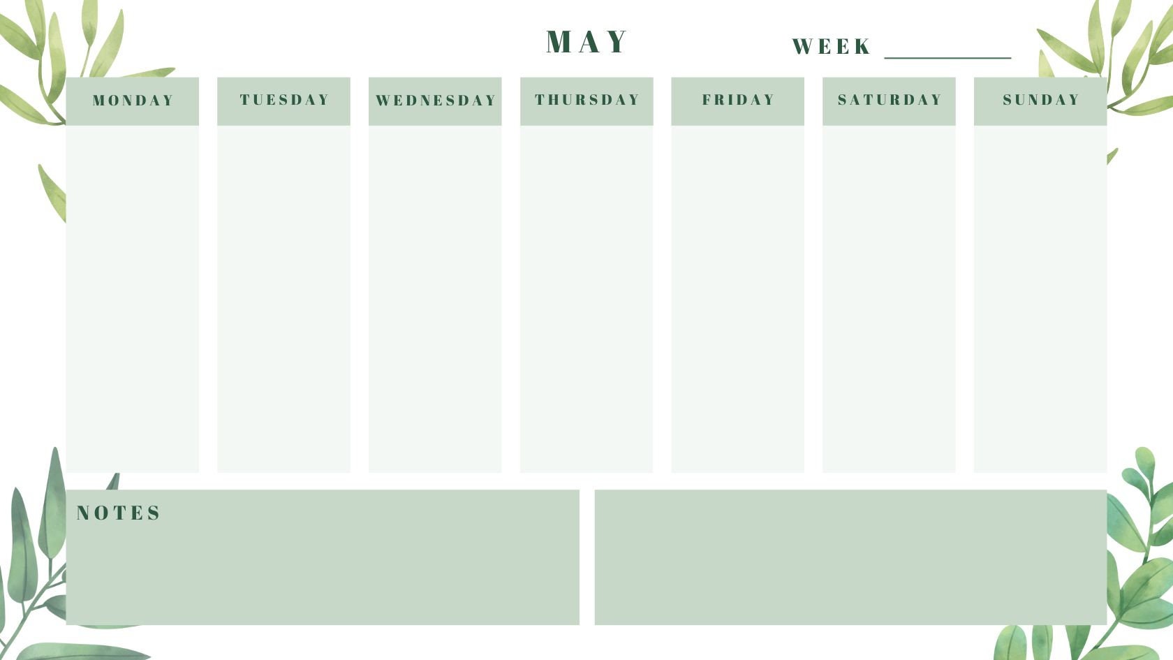 Modern Weekly Planning Calendar - Etsy