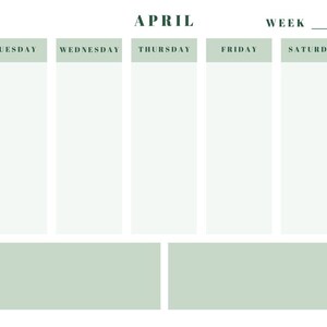 Modern Weekly Planning Calendar - Etsy