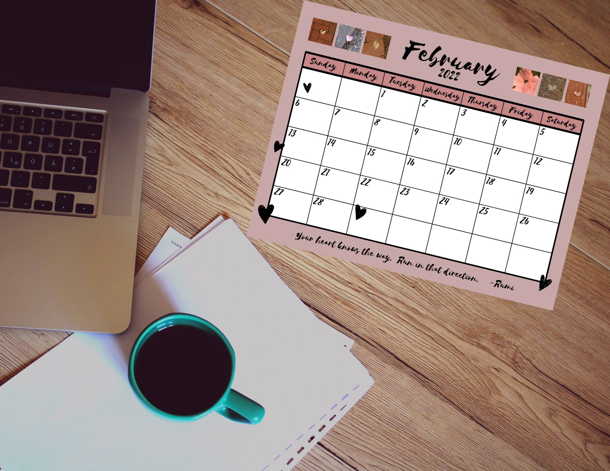 Digital Download - Printable February 2022 Calendar - Fillable ...