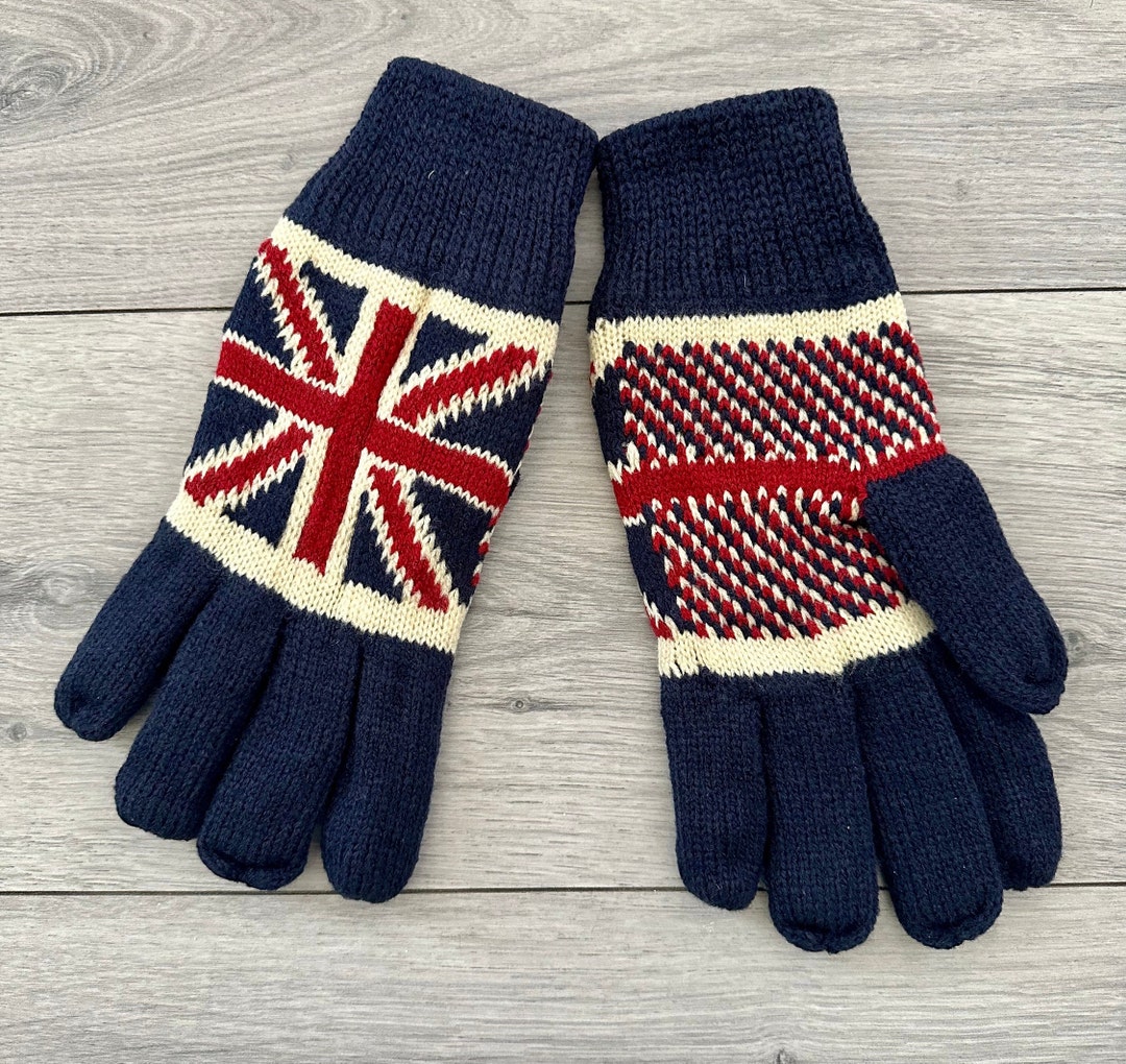 Unisex Union Jack Touch Screen, Full Finger, Fingerless Knitted Warm ...