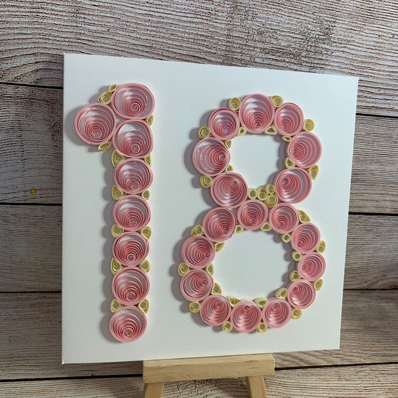 Handmade Age 18 Floral Quilled Pretty 18th Birthday Happy 18th Card Any ...