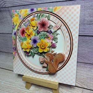Handmade Birthday Thank You Card Decoupage Layered Flowers Colourful ...