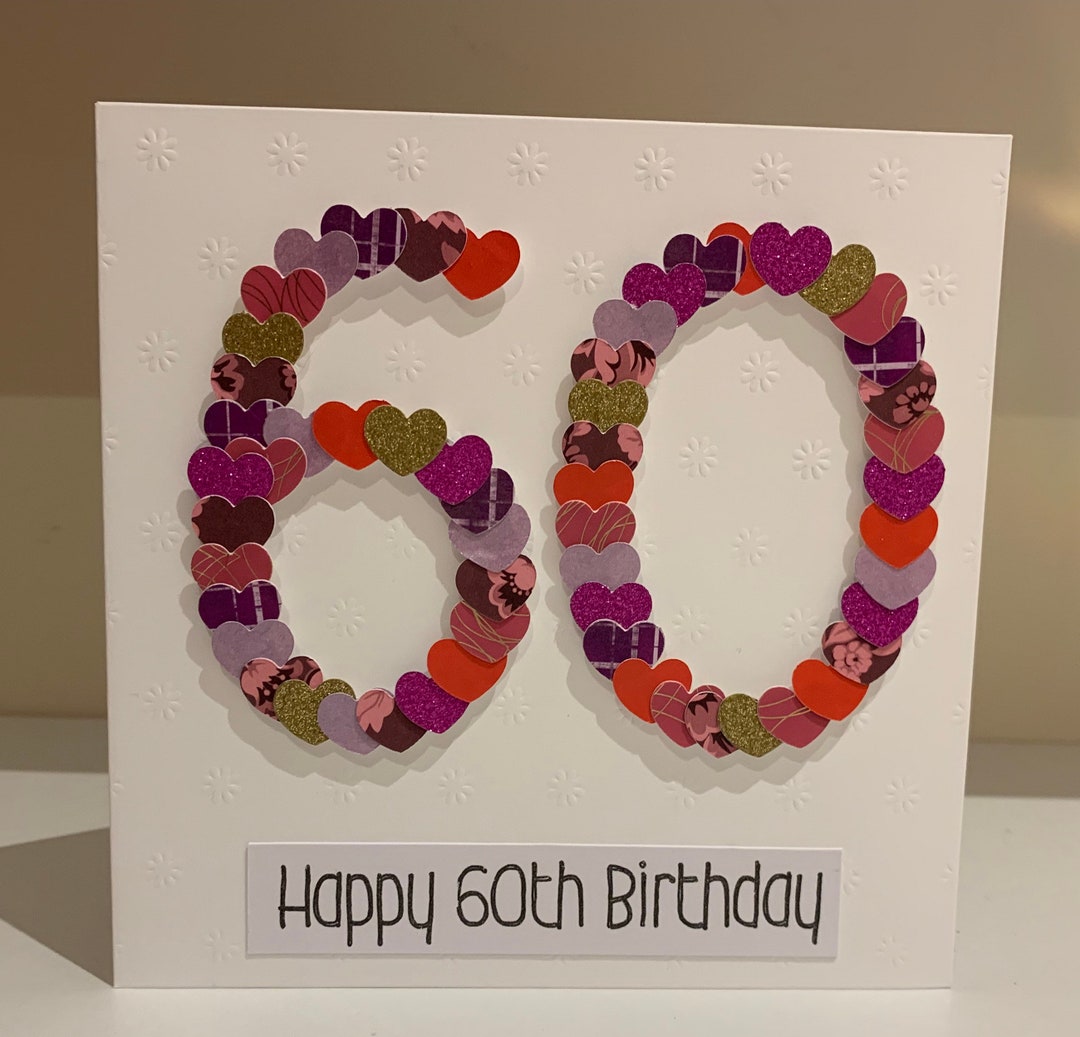 Handmade | 60th Birthday Card | 60th Greetings Card | Age 60 Card | Any ...