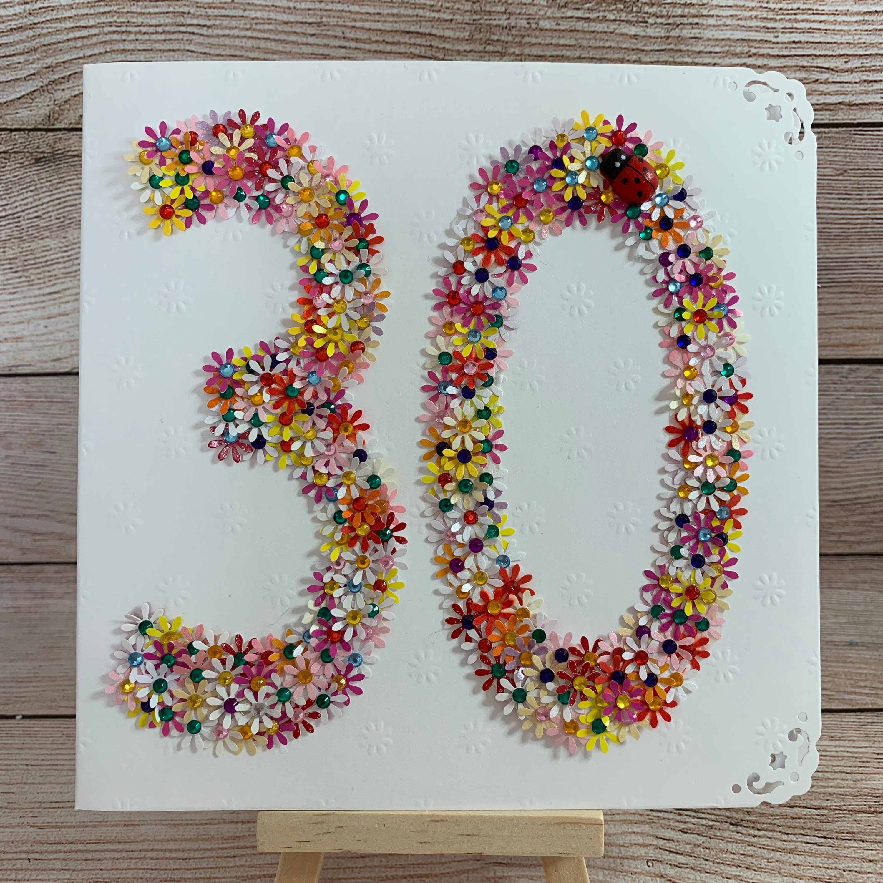 Handmade Age 30 Floral Card 30th Birthday Card Happy 30th Card Any Age ...