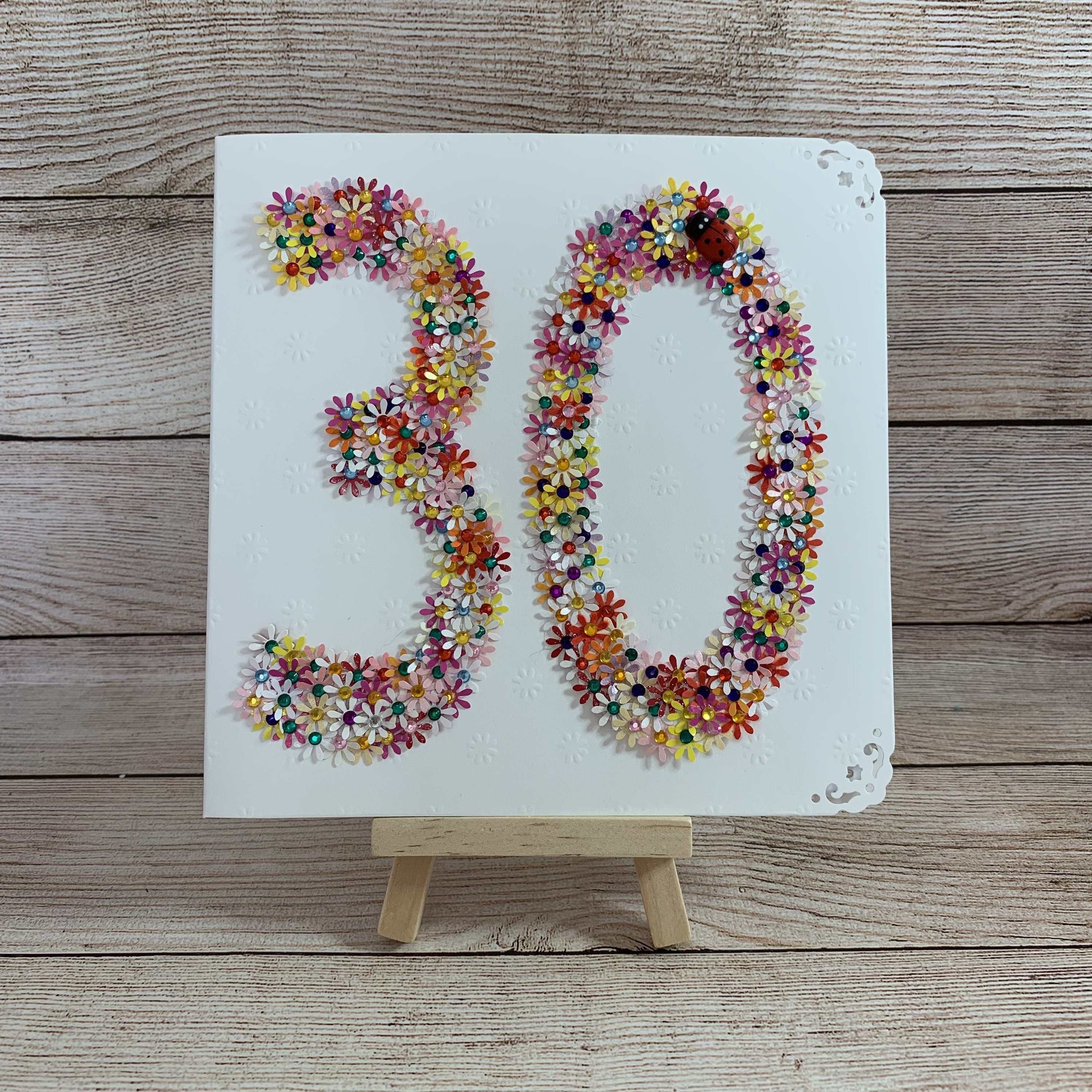 Handmade Age 30 Floral Card 30th Birthday Card Happy 30th Card Any Age ...
