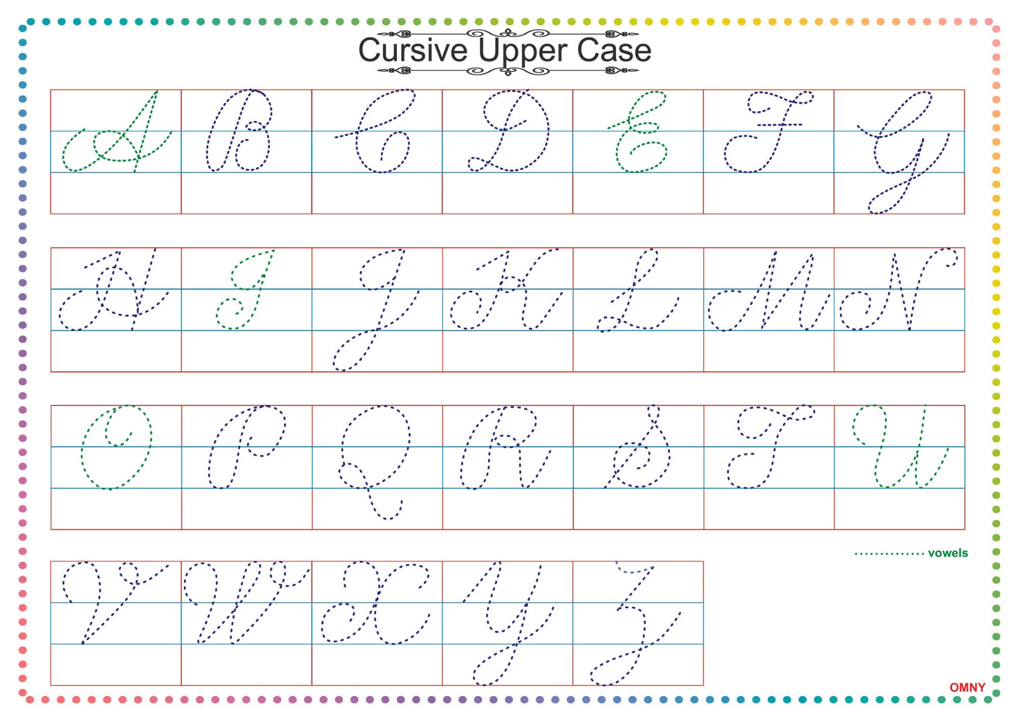 Cursive Handwriting 4 Worksheets | Printable Alphabet Poster With Lines ...