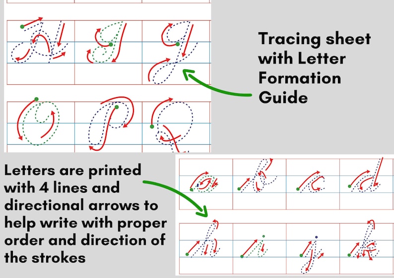 Cursive Handwriting 4 Worksheets | Printable Alphabet Poster With Lines ...