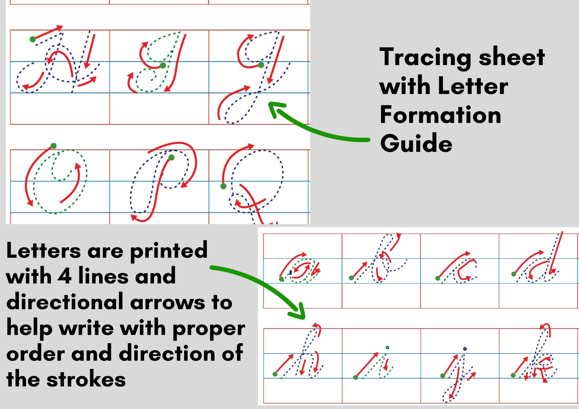 Cursive Handwriting 4 Worksheets | Printable Alphabet Poster With Lines ...