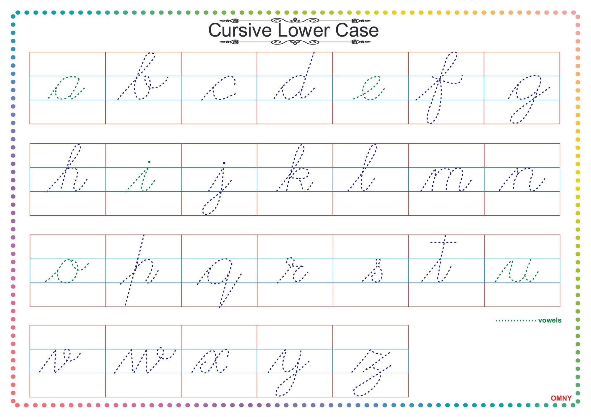 Cursive Handwriting 4 Worksheets | Printable Alphabet Poster With Lines ...