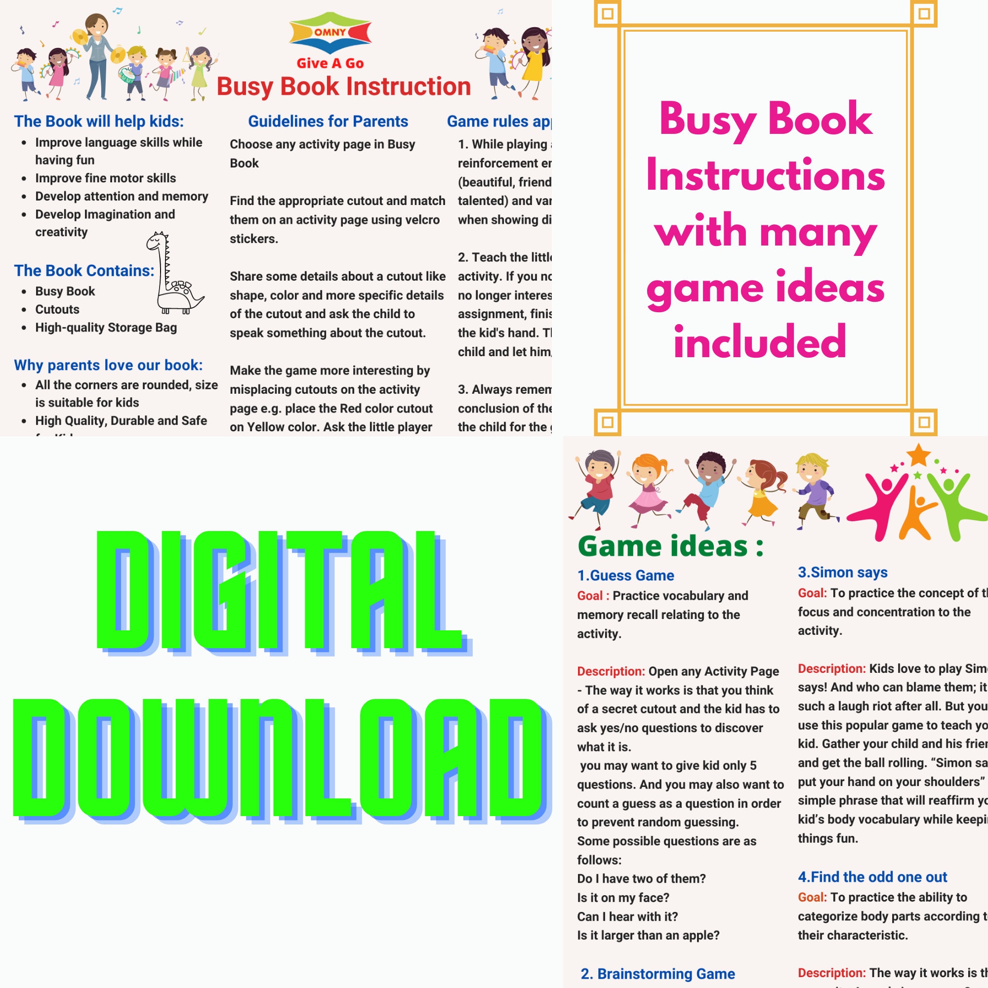 My Mini Busy Book for Kids Preschool Binder, Busy Book Printable ...