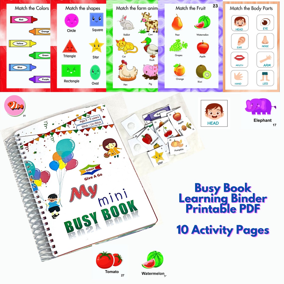 My Mini Busy Book for Kids Preschool Binder, Busy Book Printable ...
