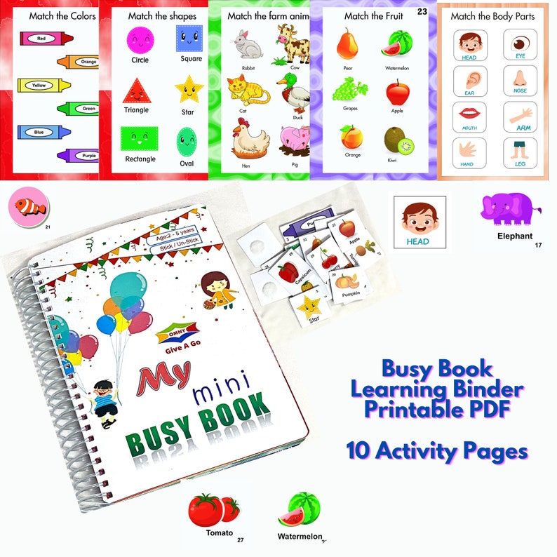 My Mini Busy Book for Kids Preschool Binder, Busy Book Printable ...